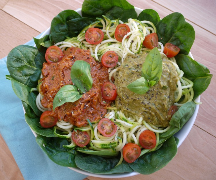 Raw Courgetti with Sun-dried Tomato and Basil Pesto - Rosanna Davison ...