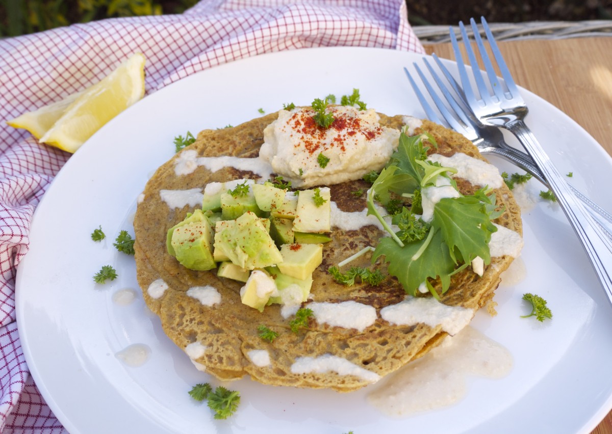 Chickpea Crêpes with Hummus and Avocado - Rosanna Davison Nutrition