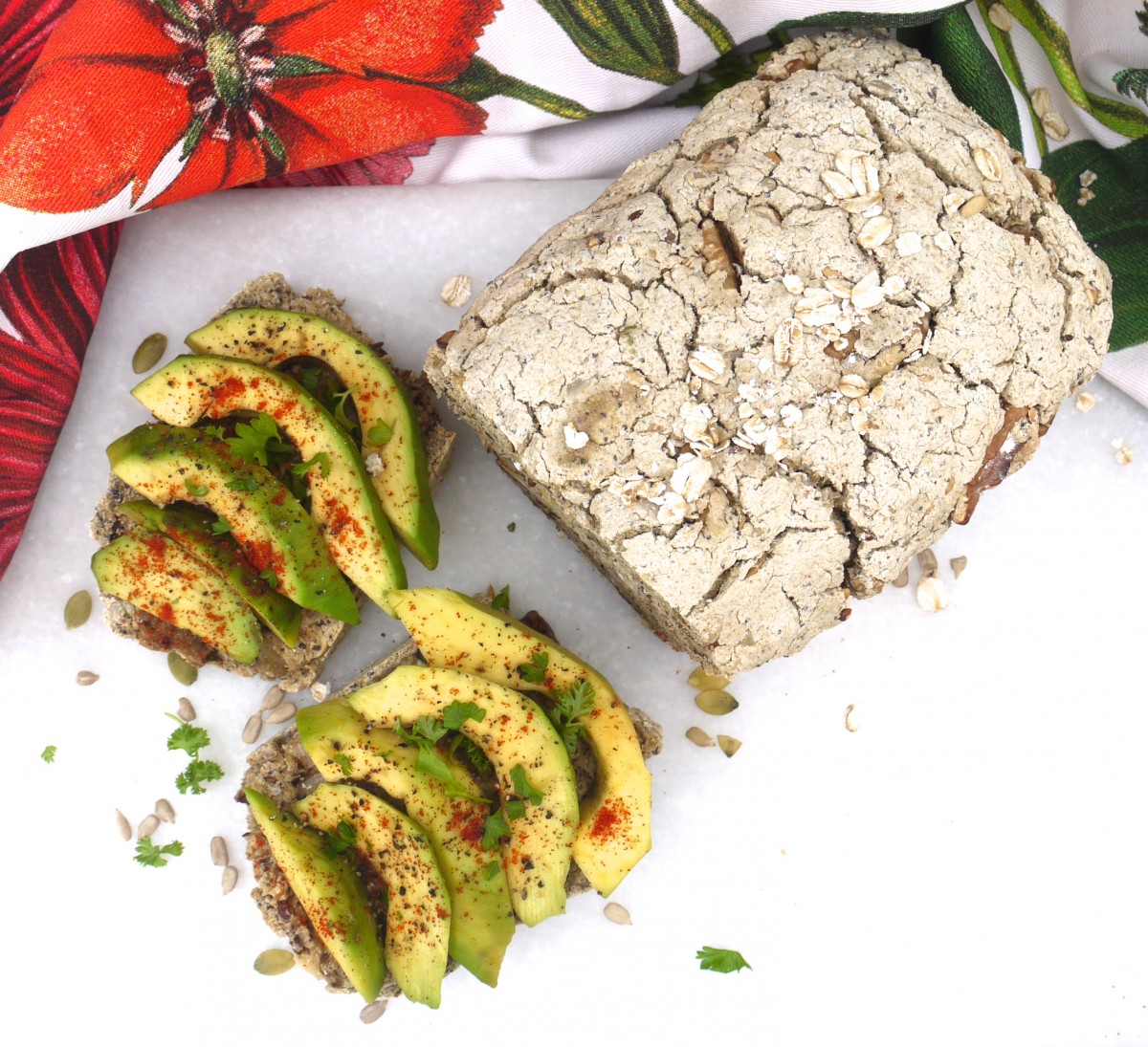Avocado on Omega-3 Oat and Walnut Bread - Rosanna Davison Nutrition