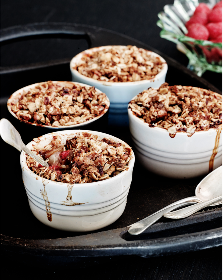 Rustic Spiced Pear and Raspberry Breakfast Crumble - Rosanna Davison ...